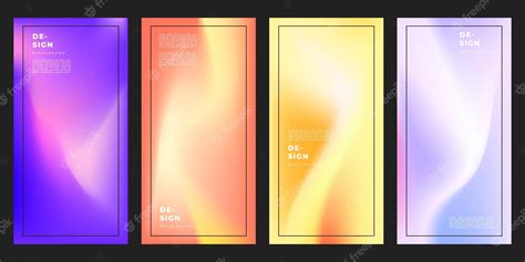 Premium Vector Colorful Gradient Mesh Background Template Copy Space Set For Poster Banner Or