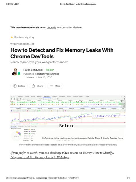 How To Fix Memory Leaks Better Programming Pdf Document Object