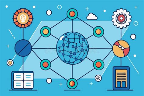 An Abstract Blockchain Technology Network Structure Showcasing