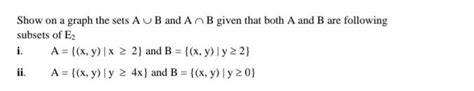 Solved Show On A Graph The Sets AB And AB Given That Both Chegg
