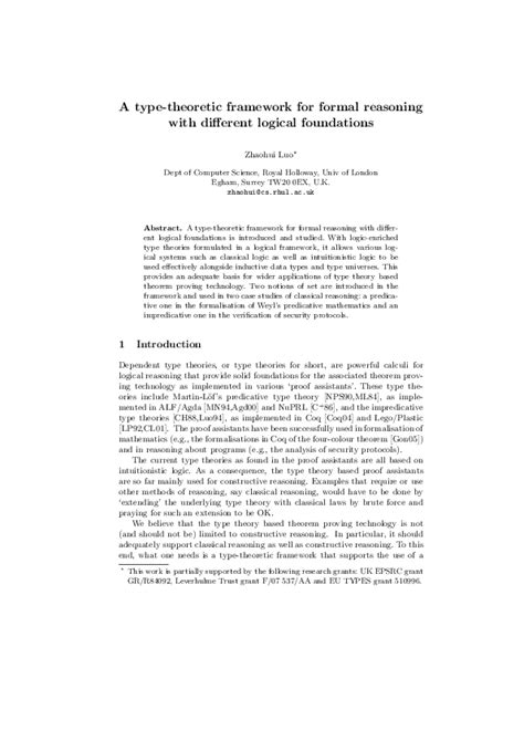 Pdf A Type Theoretic Framework For Formal Reasoning With Different