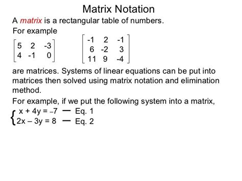 4 5 Matrix Notation