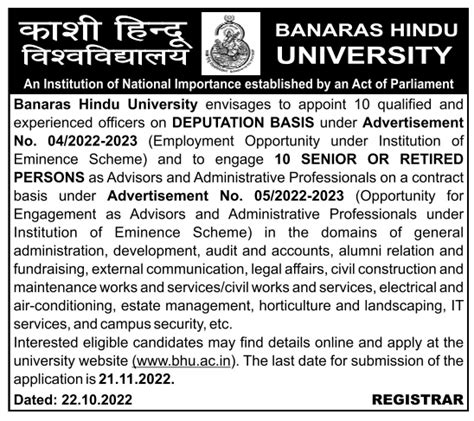 banaras hindu university varanasi uttar pradesh wanted non teaching faculties facultyplus