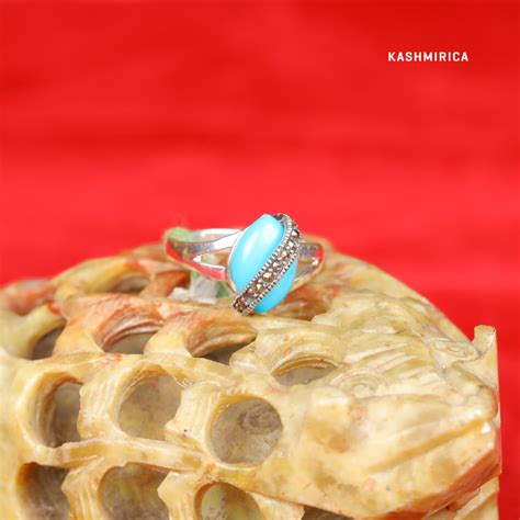 Idreesa Ring Turquoise And Marcasite Kashmirica