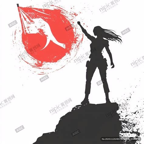 Ai创作图举旗者 打旗人物 拉拉队人物剪影 人的旗帜 武侠人物剪影 旗水墨背景 战斗旗帜 护边女人剪影 赤卫军 红色战旗 武侠标志 冲锋旗 运动海报背景追梦人 女英雄人物巾帼英雄 赤旗飘扬