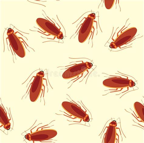 Crawling Cockroach Seamless Pattern