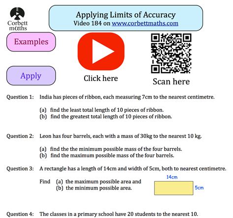 Applying Limits Of Accuracy Textbook Exercise Corbettmaths
