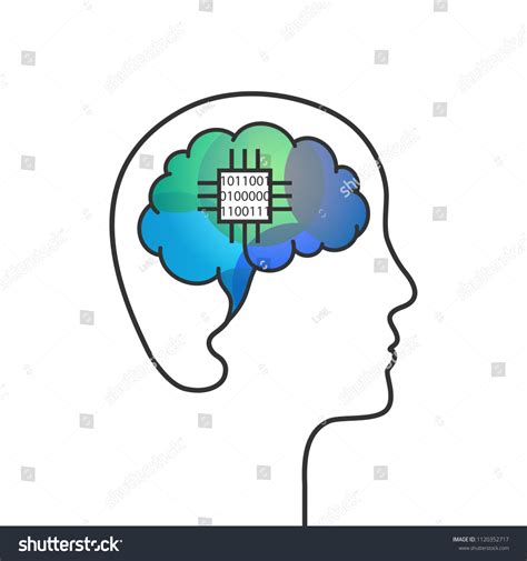 Brain Computer Chip Binary Code Concept Stock Vector Royalty Free