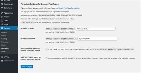 Custom Post Type Permalinks Wordpress Plugin