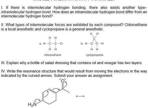 Solved If There Intermolecular Hydrogen Bonding There Also Exists