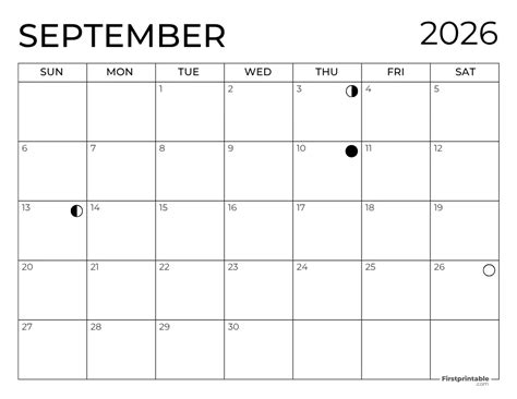 Moon Phase Calendar 2026 Lunar Calendar