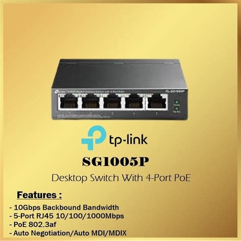 Jual Tp Link Port Gigabit Desktop Switch With Port Poe Tl Sg P Shopee Indonesia