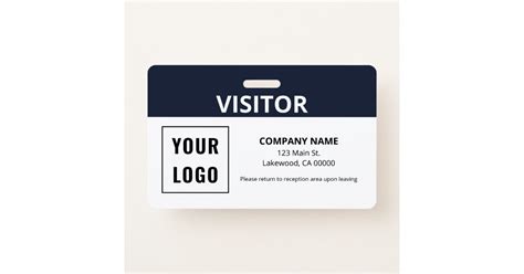 Visitor Pass Simple Logo Id Badge Zazzle