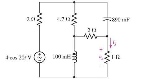 Solved For The Circuit Given Below Write The Voltage Vx And