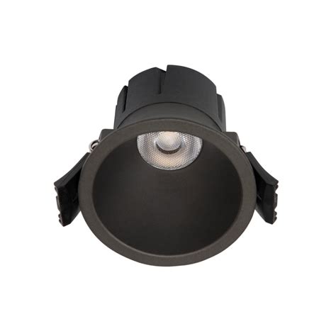 Sova 70mm Recessed Led Downlight 6w 3000k Dark Grey And Black Sova Dl7