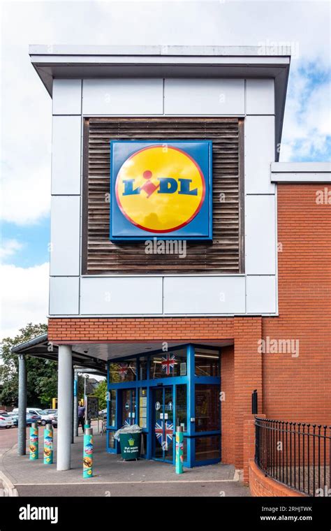 The Lidl Supermarket At Finchfield In Wolverhampton Uk With Its Iconic Blue And Yellow Lidl