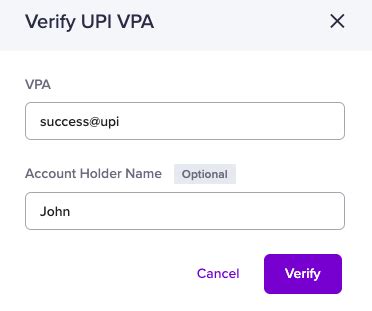 Verify UPI VPA