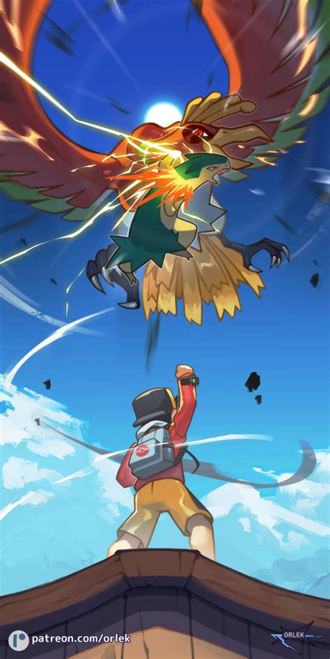 Ethan Ho Oh And Typhlosion Pokemon And 1 More Drawn By Orlek Danbooru