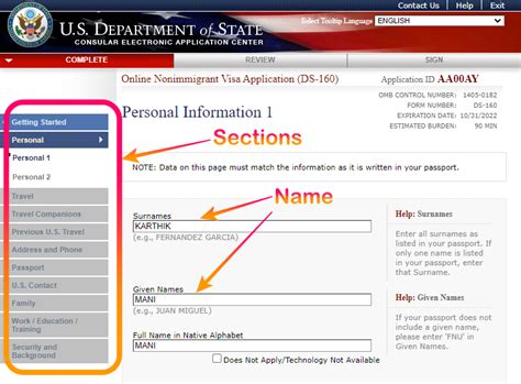 How To Fill Up Ds 160 Form For Us Visa Printable Online