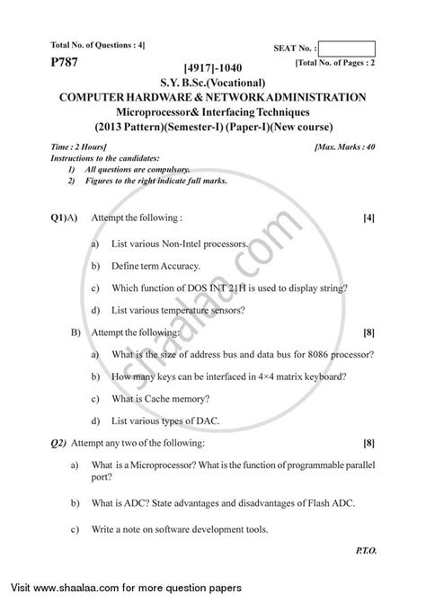 microprocessor and interfacing techniques 1 2015 2016 bachelor of science vocational semester