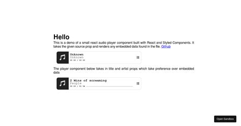 React Id3 Audio Player Demo Forked Codesandbox
