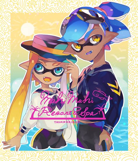 Inkling Player Character Inkling Girl And Inkling Babe Splatoon Drawn By Yasaikakiage Danbooru