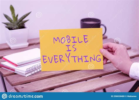 Writing Displaying Text Mobile Is Everything Business Overview Handheld Computer Device A