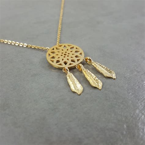 Dream Catcher Gold Necklace Lil Pepper Jewelry Women Jewelry