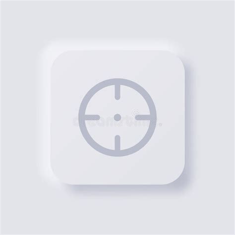 Crosshair Icon White Neumorphism Soft Ui Design For Web Design Stock