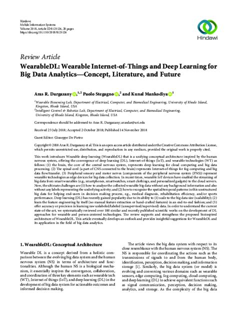 Pdf Wearabledl Wearable Internet Of Things And Deep Learning For Big Data Analytics—concept