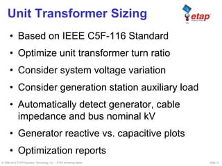ETAP Transformer Mva Sizing PDF Technology Computing