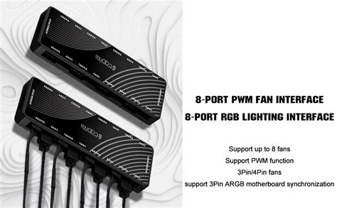 Cps Pwm Fan Hub Pccooler Addressable 5v 3pin Argb And 12v 4pin Pwm 2 In 1 Rgb Case