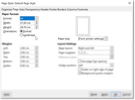How To Change The Orientation Of ALL Pages In LibreOffice Writer Just