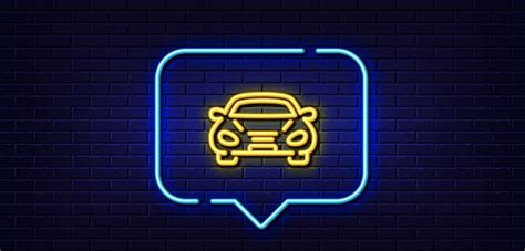 자동차 운송 라인 아이콘입니다 운송 차량 표지판 네온 라이트 스피치 버블 벡터 차에 대한 스톡 벡터 아트 및 기타 이미지 차 표지판 3차원 형태 Istock