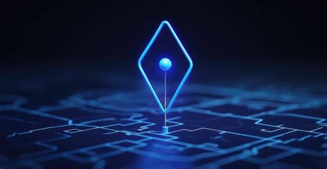 Premium Photo Blue Geolocation Marker On The Map In 3d Style