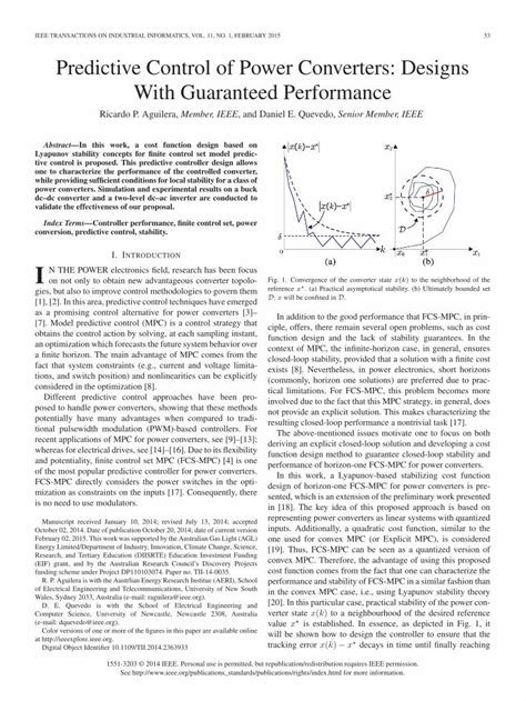 Pdf Predictive Control Of Power Converters Designs With
