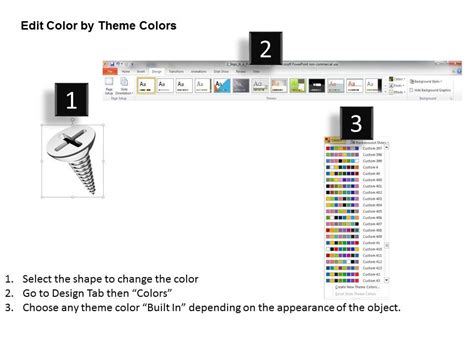 0115 linear sequential timeline diagram with screws powerpoint template
