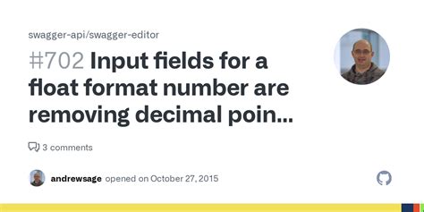 Input Fields For A Float Format Number Are Removing Decimal Point In