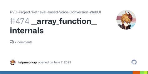 Array Function Internals Issue RVC Project Retrieval Based Voice Conversion WebUI