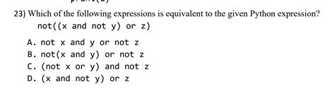 Solved 23 Which Of The Following Expressions Is Equivalent