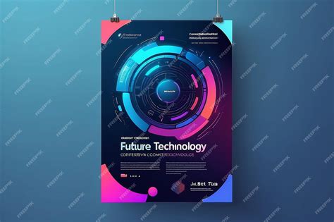 Premium Photo Gradient Simple Future Technology Conference Poster