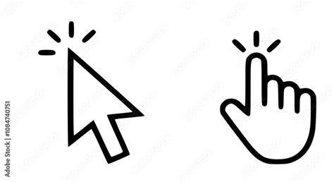Computer Mouse Click Cursor Gray Arrow Icons Set And Loading Icons
