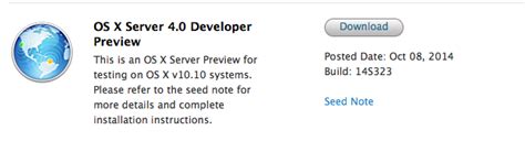 Apple Releases Beta Version Of OS X Server For Yosemite To Developers To Mac