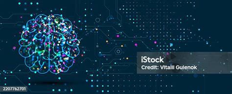 Artificial Intelligence Brain Concept Abstract Technology Background Stock Illustration
