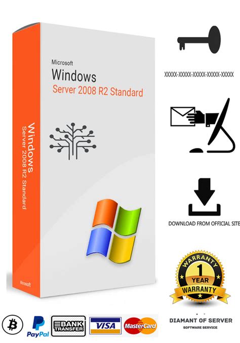 Windows Server 2008 R2 Standard Genuine Key Permanente Retail Oem Diamant Server Software
