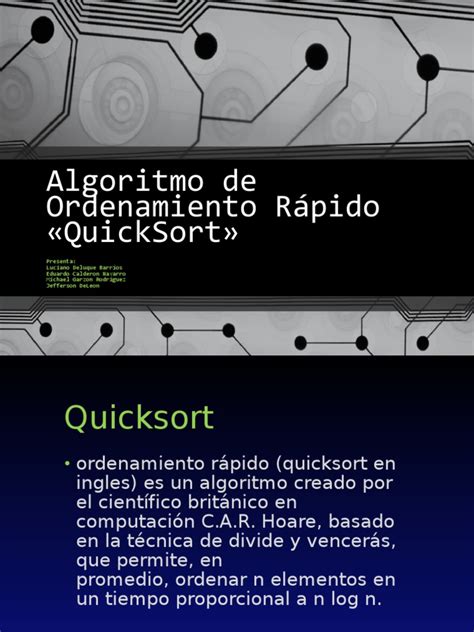 Algoritmo De Ordenamiento Rápido Pdf Algoritmos Y Estructuras De Datos Programación De