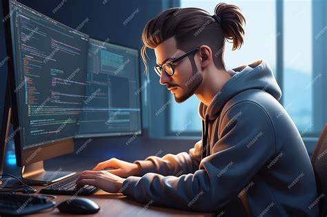 Premium Photo Programmer Engineering And Coding Programmer Working On Code For Web App