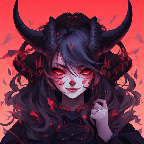 Sitting Demon Girl Female Demon Anime Pfp Pfp Hero