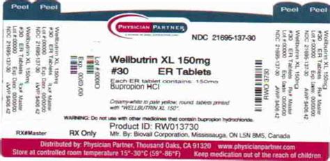 Wellbutrin Xl® Bupropion Hydrochloride Extended Release Tablets
