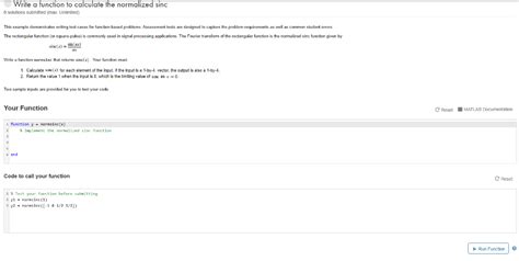 Solved Write A Function To Calculate The Normalized Sinc 0